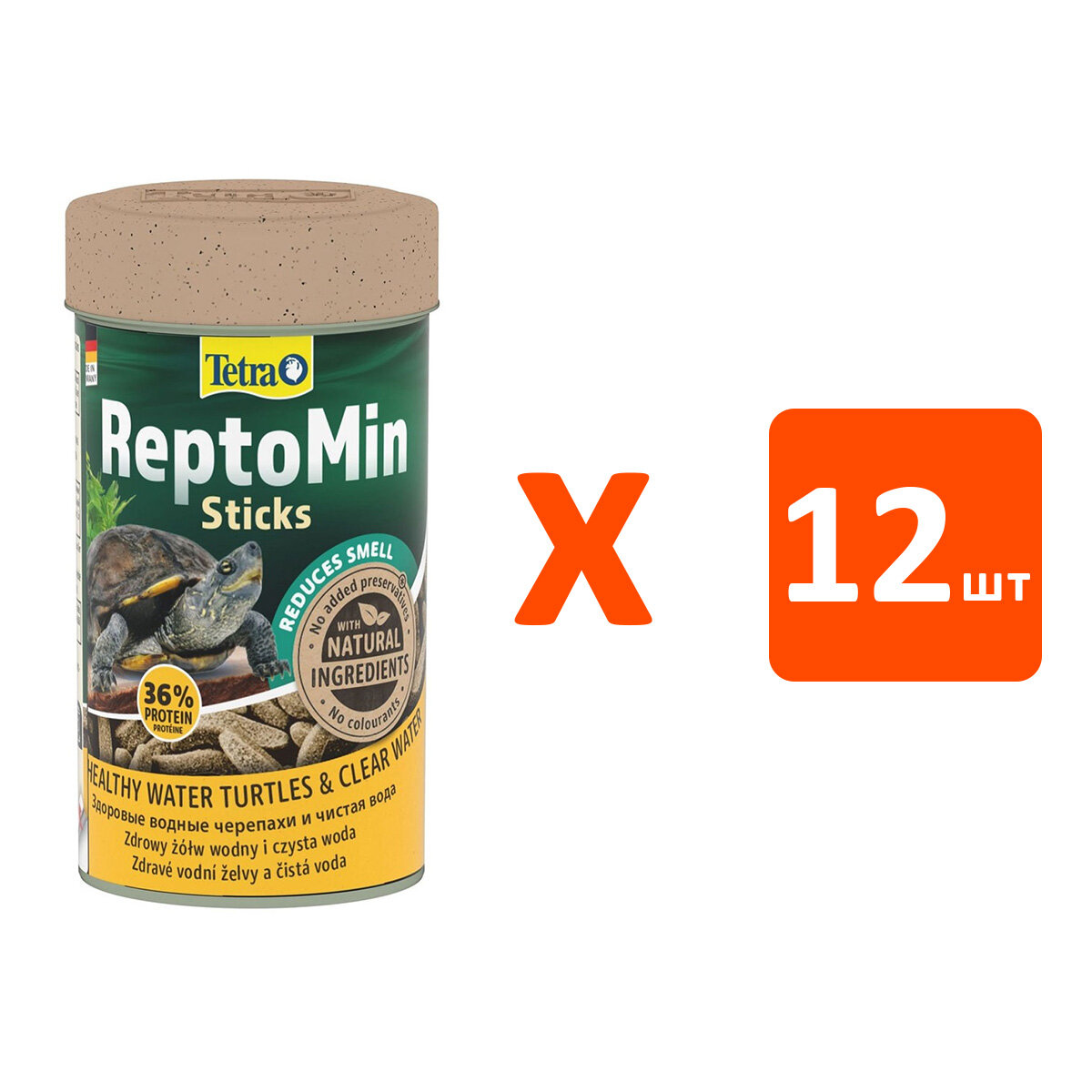 TETRA REPTOMIN STICKS корм палочки для водных черепах (100 мл х 12 шт)