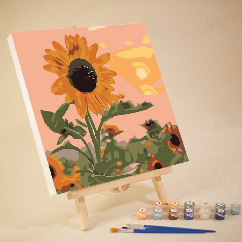 Картина по номерам 20 х 20 см на холсте на подрамнике, Цифровая живопись маслом своими руками, ручная раскраска, картина маслом