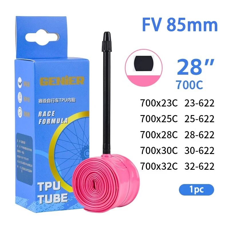 GENIER велотрубка 700C FV85mm, розовый цвет