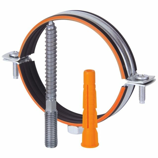 HUMALT хомут сантехнический 3/8 (16-20) М8 с шпилькой-шурупом и дюбелем для монтажа