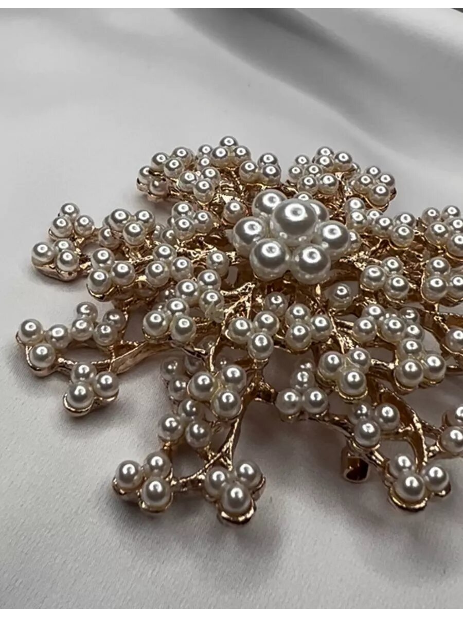 Брошь, жемчуг имитация