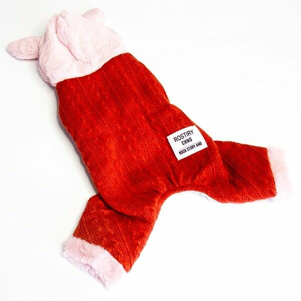 Комбинезон для собак Jack&King "Зайка", вязаный, мех, размер M, 40-44х30 см, микс цветов