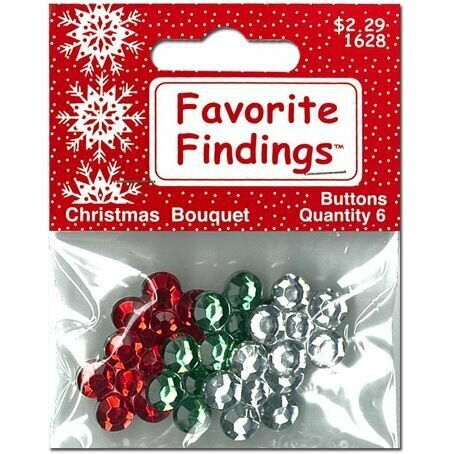 Пуговицы BLUMENTHAL LANSING "Favorite Findings", Новогодний букет, микс цветов, 6 шт