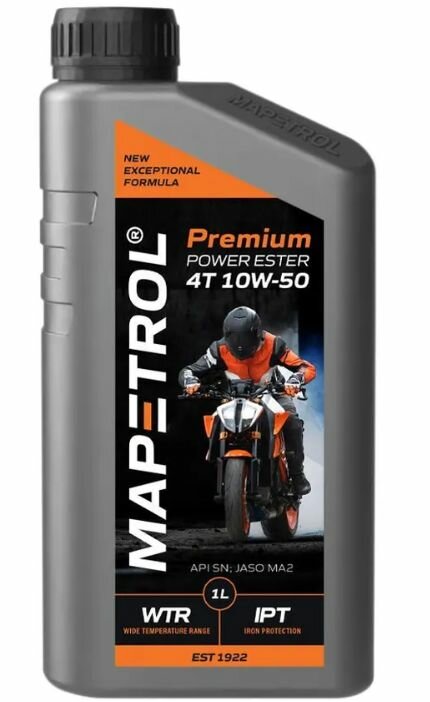 Масло для мотоциклов MAPETROL 4T (четырёхтактное), 10W50, синтетика, 1 литр 10W50 4T синтетика 1л MAP0004