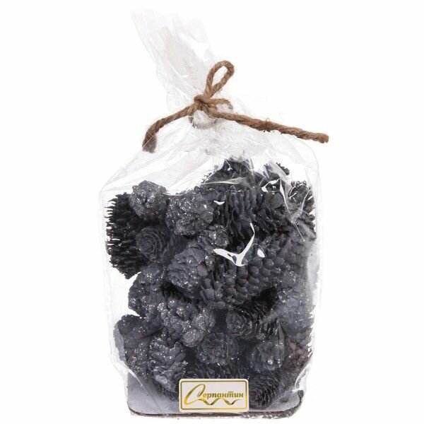 Композиция для декора Серпантин "Сказочные шишки" 10х10х13 см, 120 г, графит