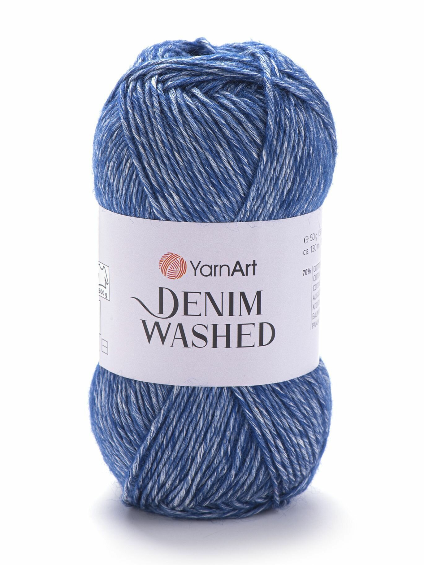 Пряжа Denim Washed (YarnArt), тем. джинсовый меланж - 922, 70% хлопок, 30% акрил, 10 мотков, 50 г, 130 м.