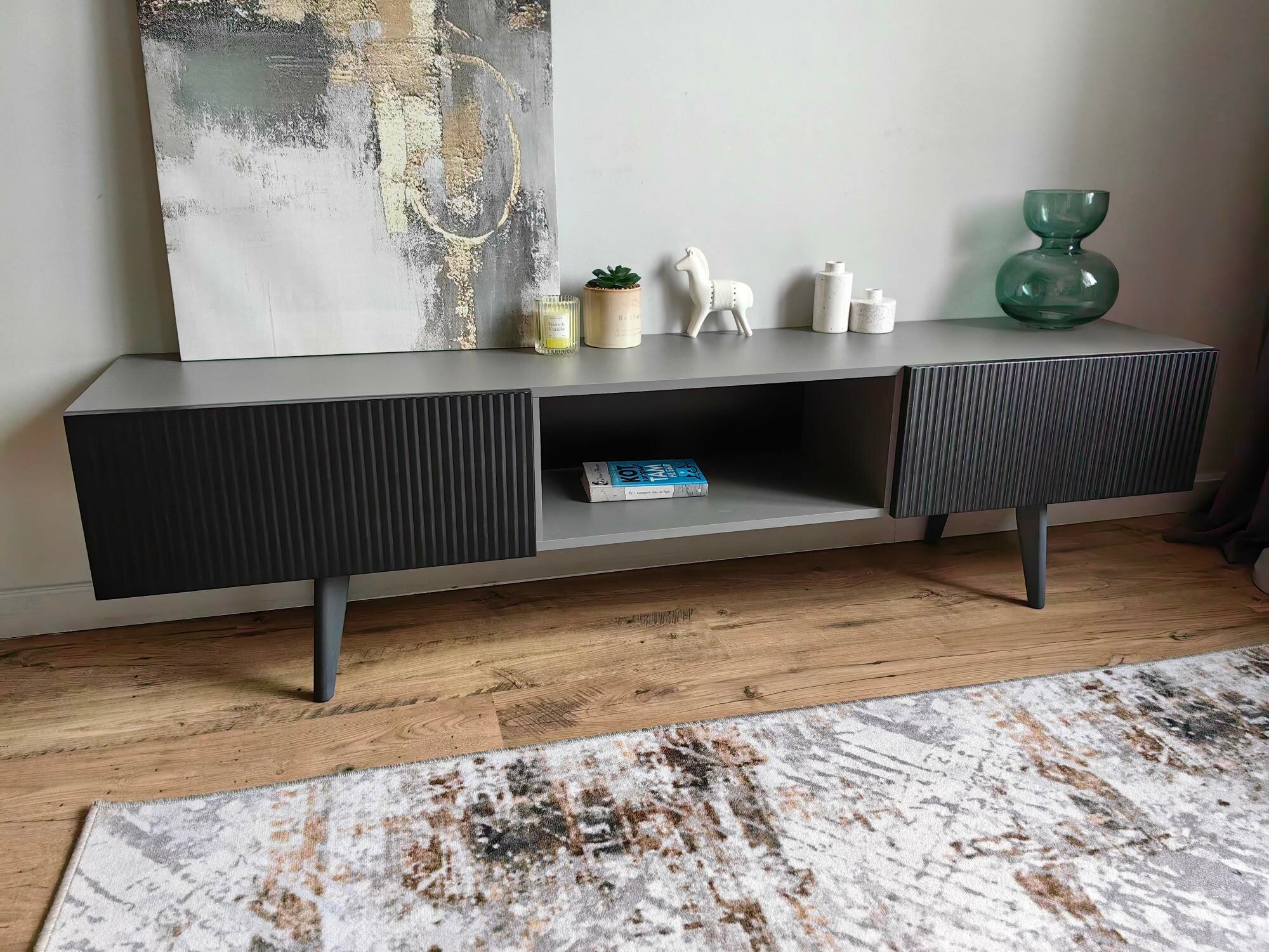 Тумба Оникс 3D, для детской, ванной, спальни, гостиной, прихожей, 180х36.6х47 см