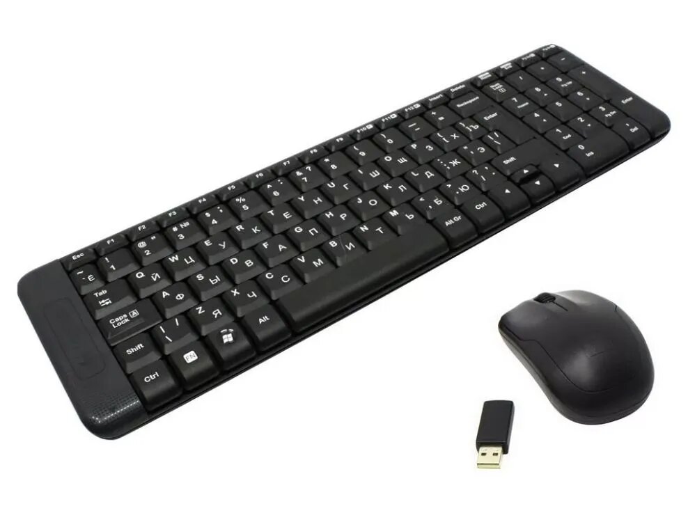 Logitech Wireless Combo MK220 Комплект мышь + клавиатура беспроводная, Русская/Английская раскладка, черный