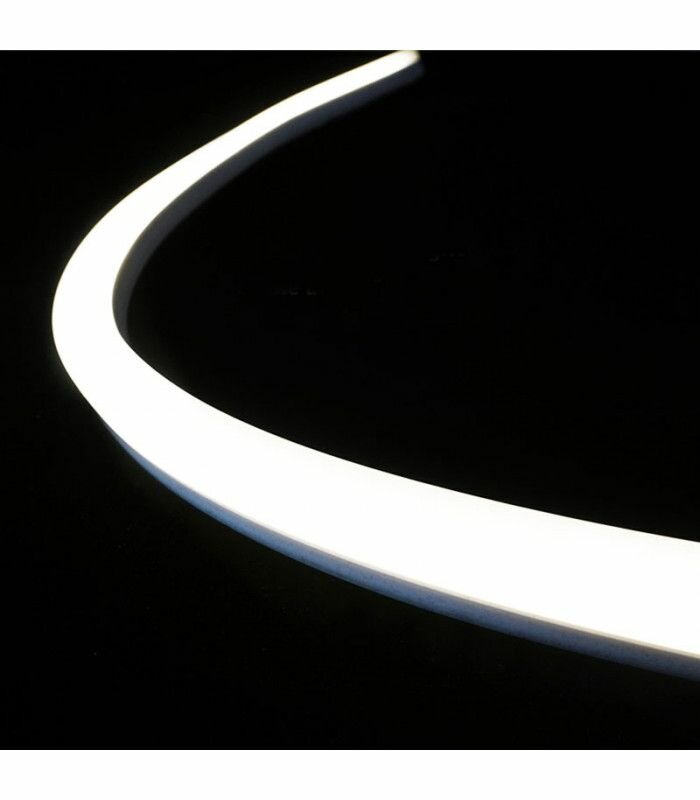 Светодиодный термостойкий неон 24 В. DC. IP67. Цвет свечения: Нейтрально белый. Размер неона 14х14 мм. Катушка 5 метров.