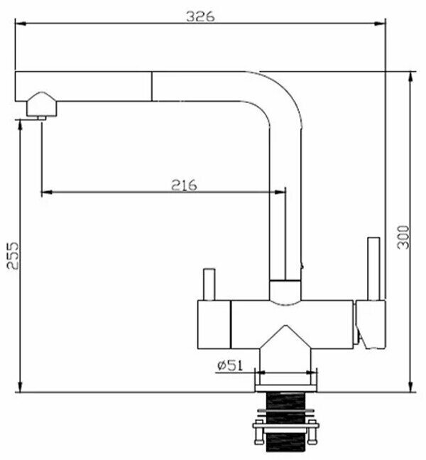Смеситель для мойки Emar ECB 7017 PVD Golden