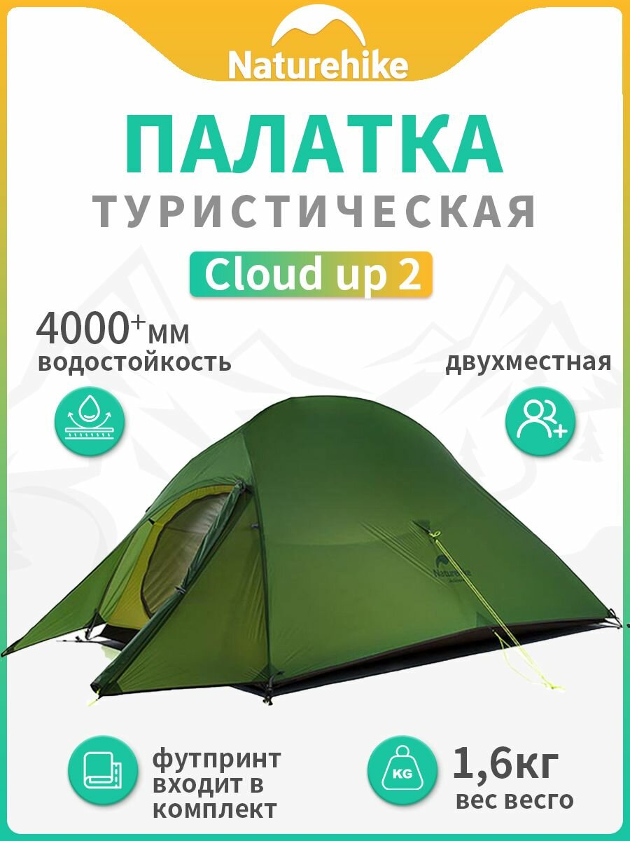 Палатка туристическая 2-местная Naturehike Cloud up 2