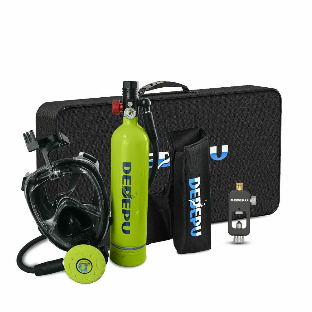Оборудование для подводного плавания DEDEPU Mini Scuba Diving S5000plus объемом 1 литр, запасной тренировочный респиратор и полный комплект масок