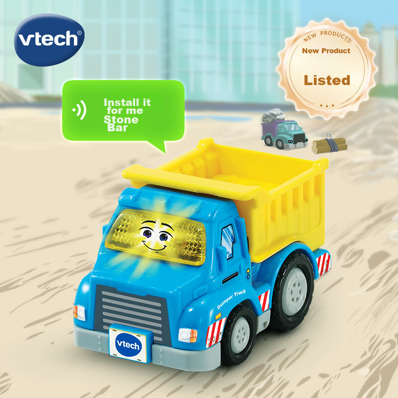 VTech Magic Track Car, Dump Truck, Sound And Light Music Car, Children's Toy Car, Birthday Gift for Boys And Girls