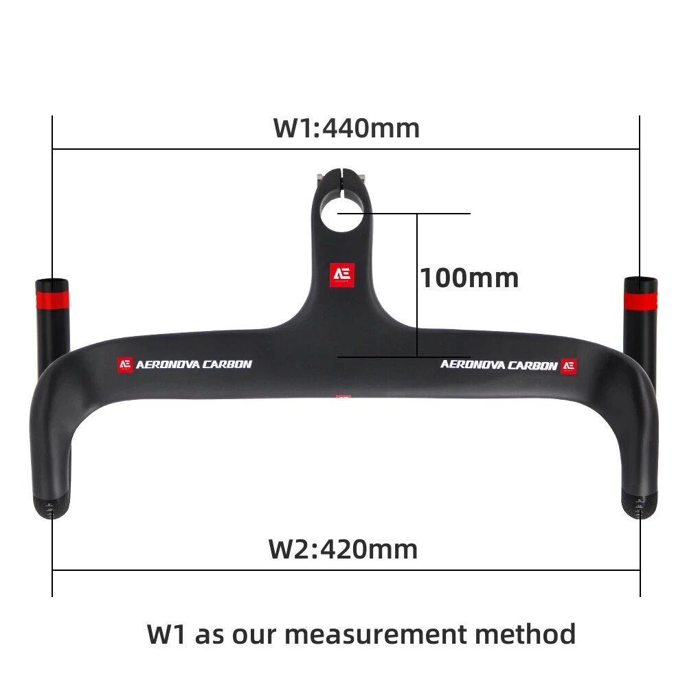 АERONOVA Карбоновый интегрированный руль 1-1/8", черный, 400/420/440 мм