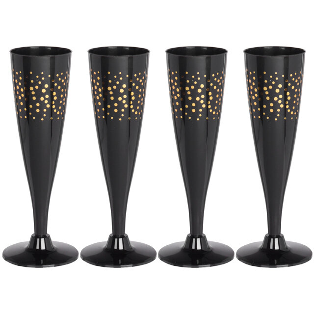 Пластиковые бокалы для шампанского Обсидиан 4 шт, Koopman, 178000510