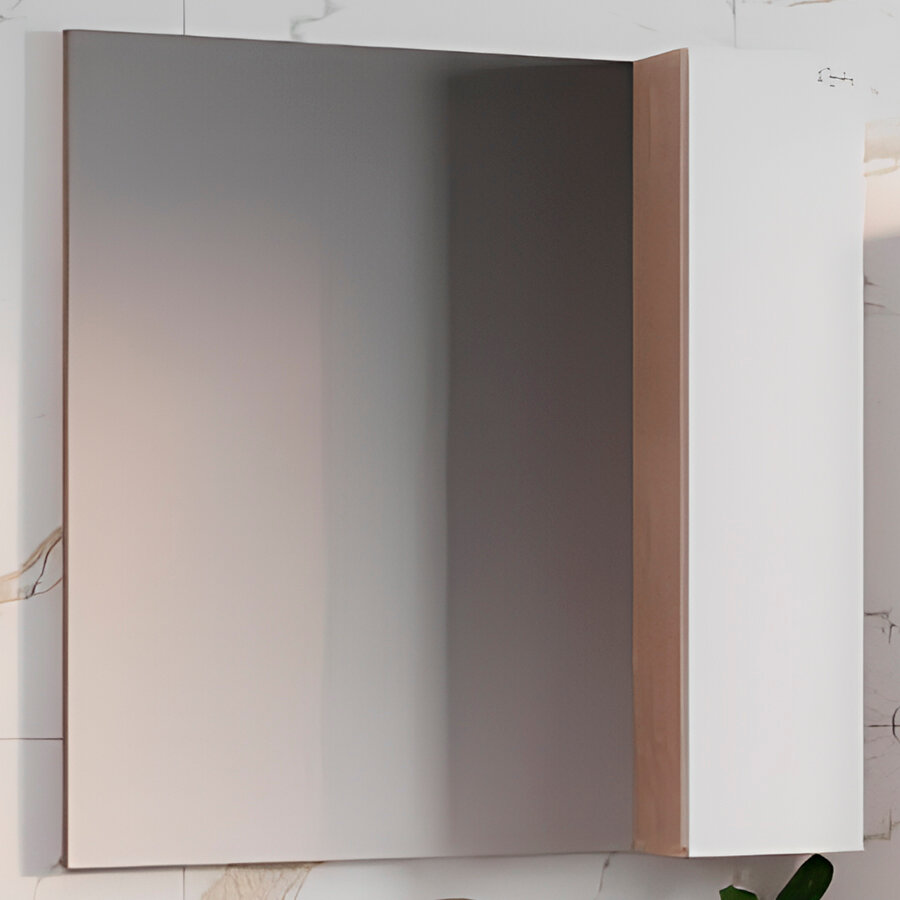 Зеркальный шкаф Onika Алеста 80.00 R камень светлый/белый