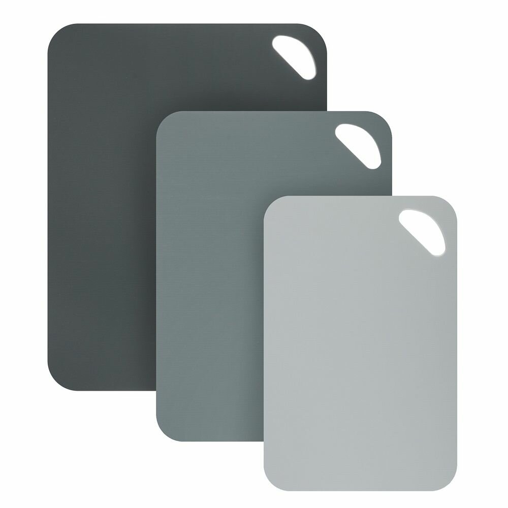 Набор досок разделочных гибких и тонких, 3 шт, материал полипропилен, цвет серый