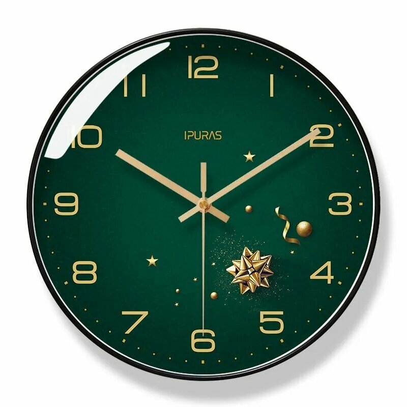 Часы настенные, бесшумная секундная стрелка, закаленное стекло