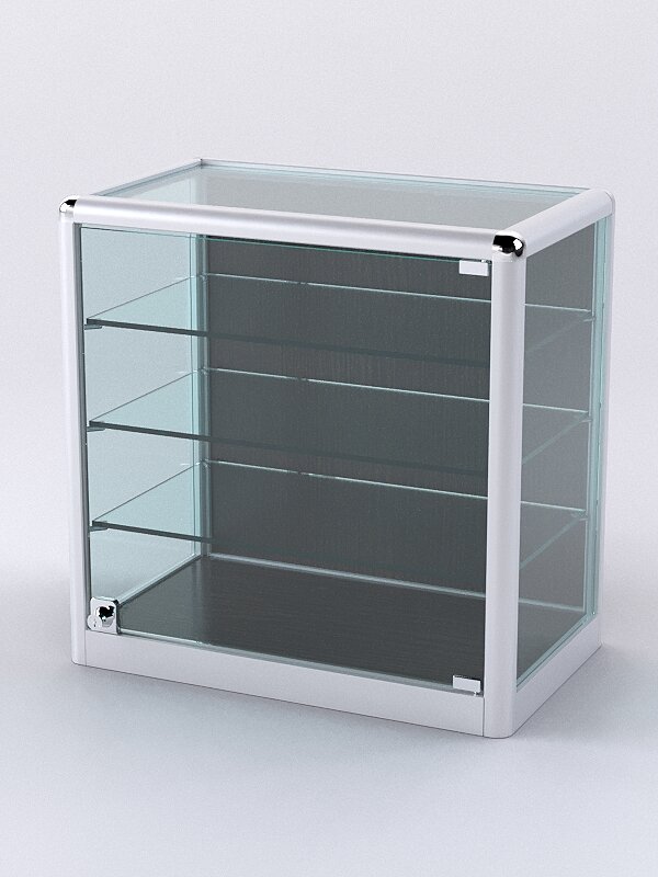 Витрина из профиля настольная "вайб ИКС" №4-3П-ДСП-300 (задняя стенка ДСП), Дуб Венге