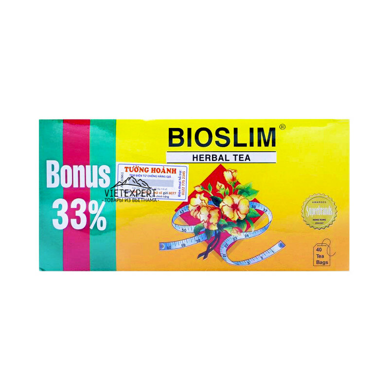 Вьетнамский чай Bioslim Tra Bao Tu Le для похудения — помогает контролировать аппетит, очищает организм, (40 пак.)