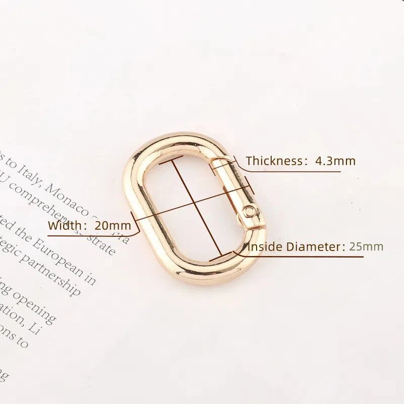 Металлические овальные карабины 5 шт Gold25mm