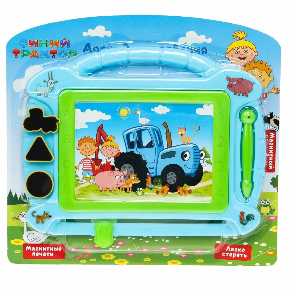 Доска для рисования "Синий Трактор" магнитная, 3 печати, 20х15 см. Играем Вместе B2096812-BTR