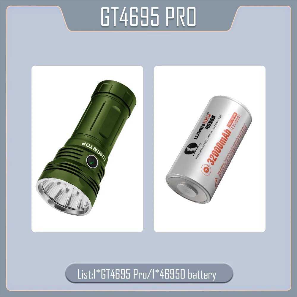 LUMINTOP GT4695 Pro алюминиевый портативный фонарь 20000 люмен Green