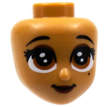 Mini Doll, Head Friends with Black Eyebrows, Reddish Brown Eyes, Beauty Mark, Dark Red Lips Pattern, 83499 Medium Nougat U