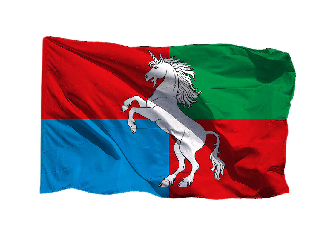 Флаг Выксы на сетке, 70х105 см - для уличного флагштока