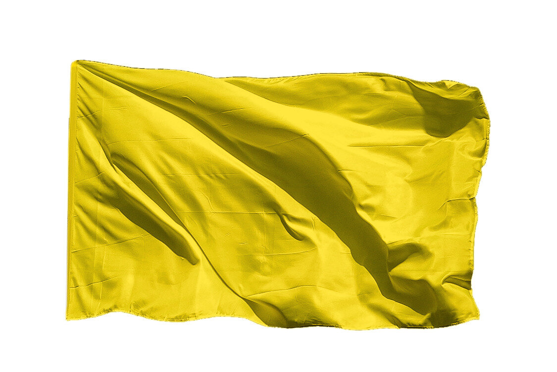 Желтый флаг на флажной сетке, 70х105 см - для флагштока
