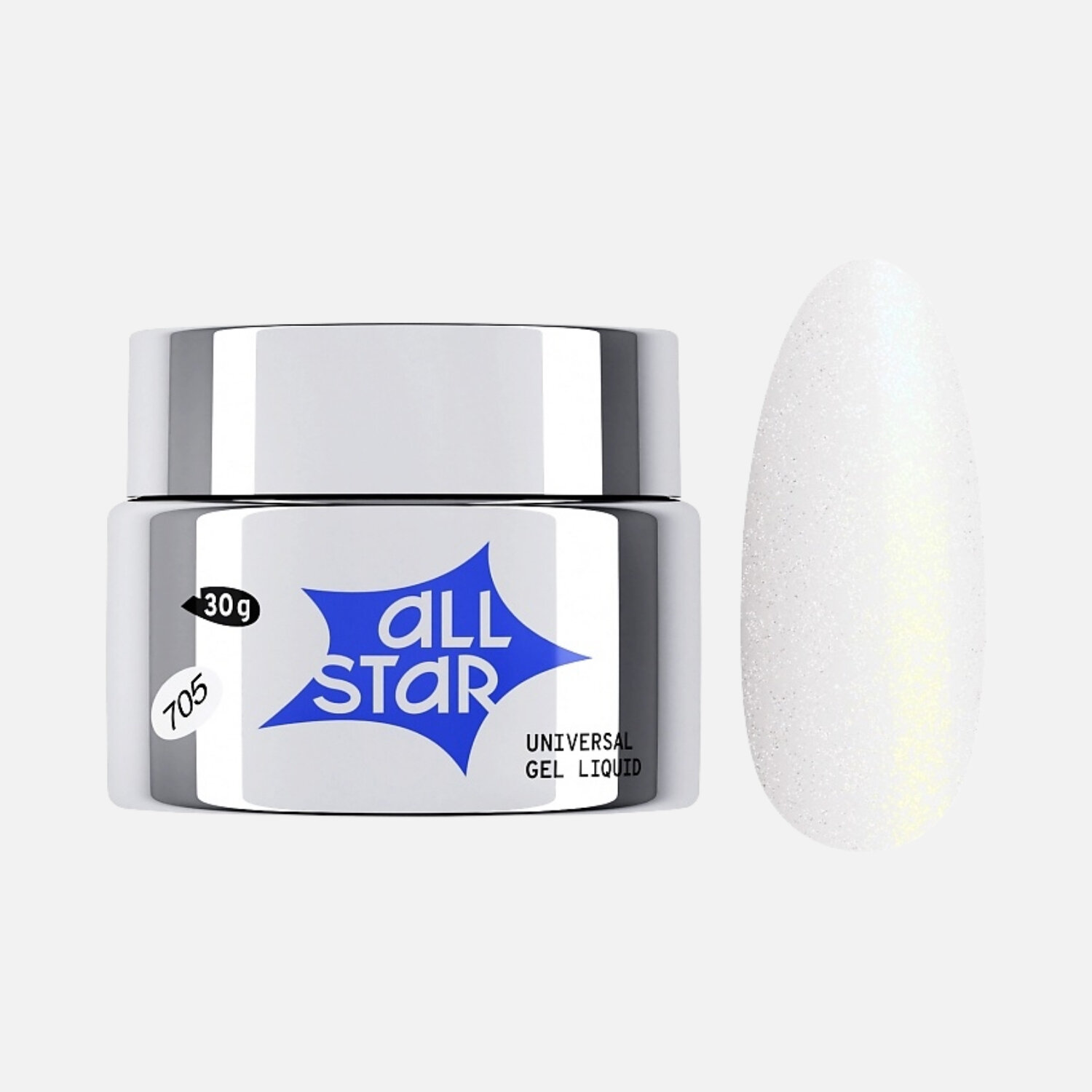 Жидкий гель Universal Gel Liquid All Star 705 Gloss Milk 30 г