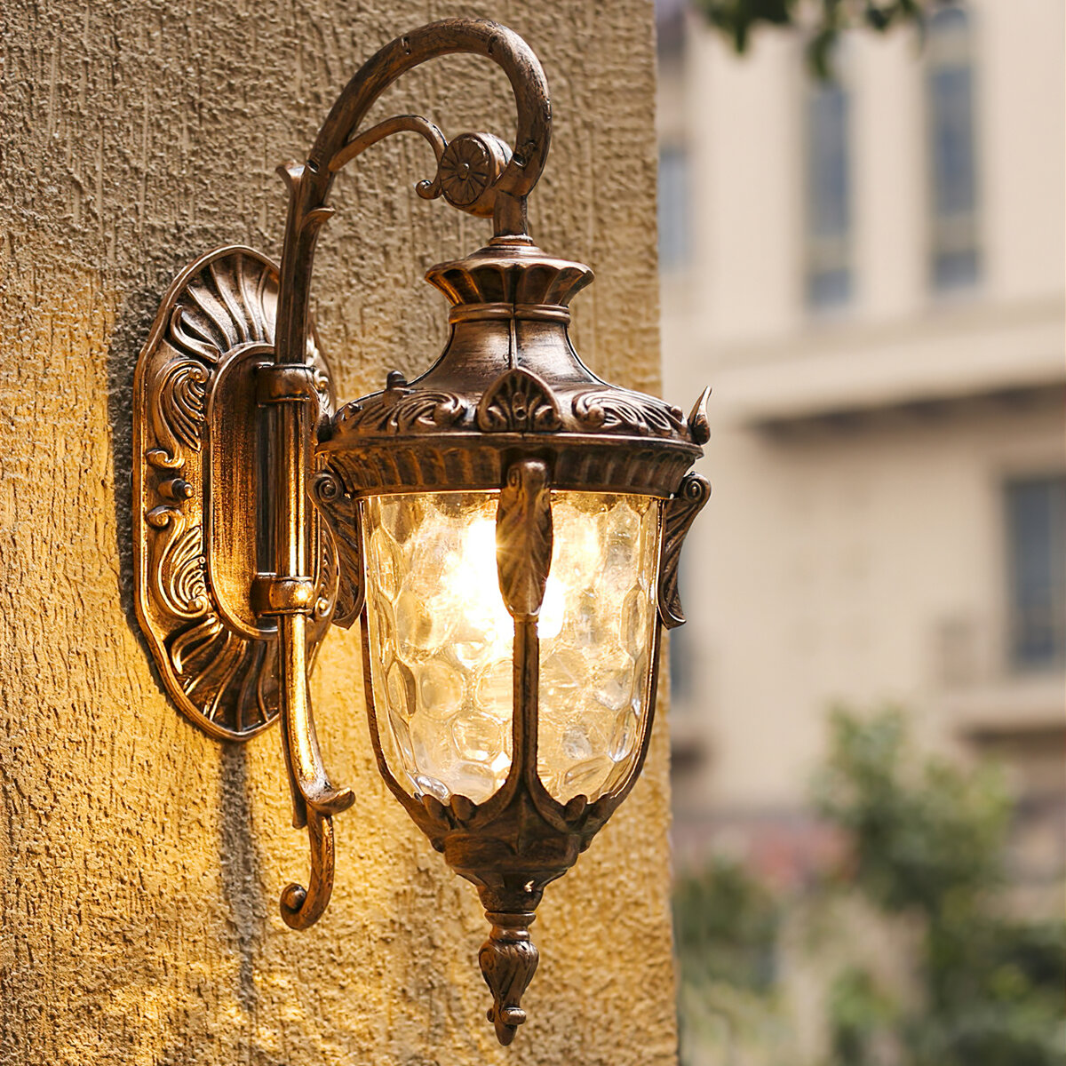 Уличный светильник настенный, садовое освещение 14W,3000K, алюминий, Медь