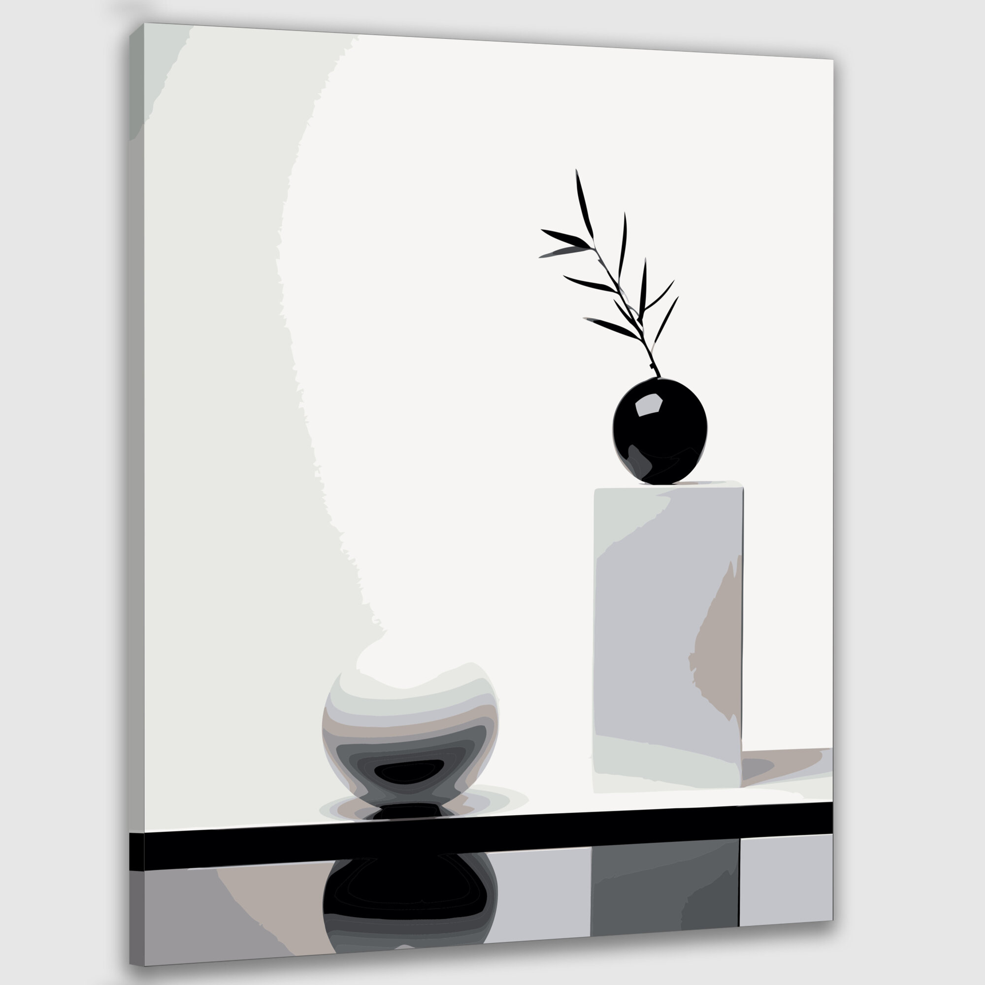 Картина по номерам 40x50 см, черно-белая фотография, минимализм, единственный объект, абсолютно белый фон, простота