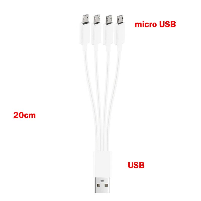 Прочный конвертер 4 в 1, кабель Micro USB типа C, разветвитель проводов, 4-портовый разветвитель для зарядки, совместимый с телефоном, ноутбуком, планшетом, зарядным кабелем As shown