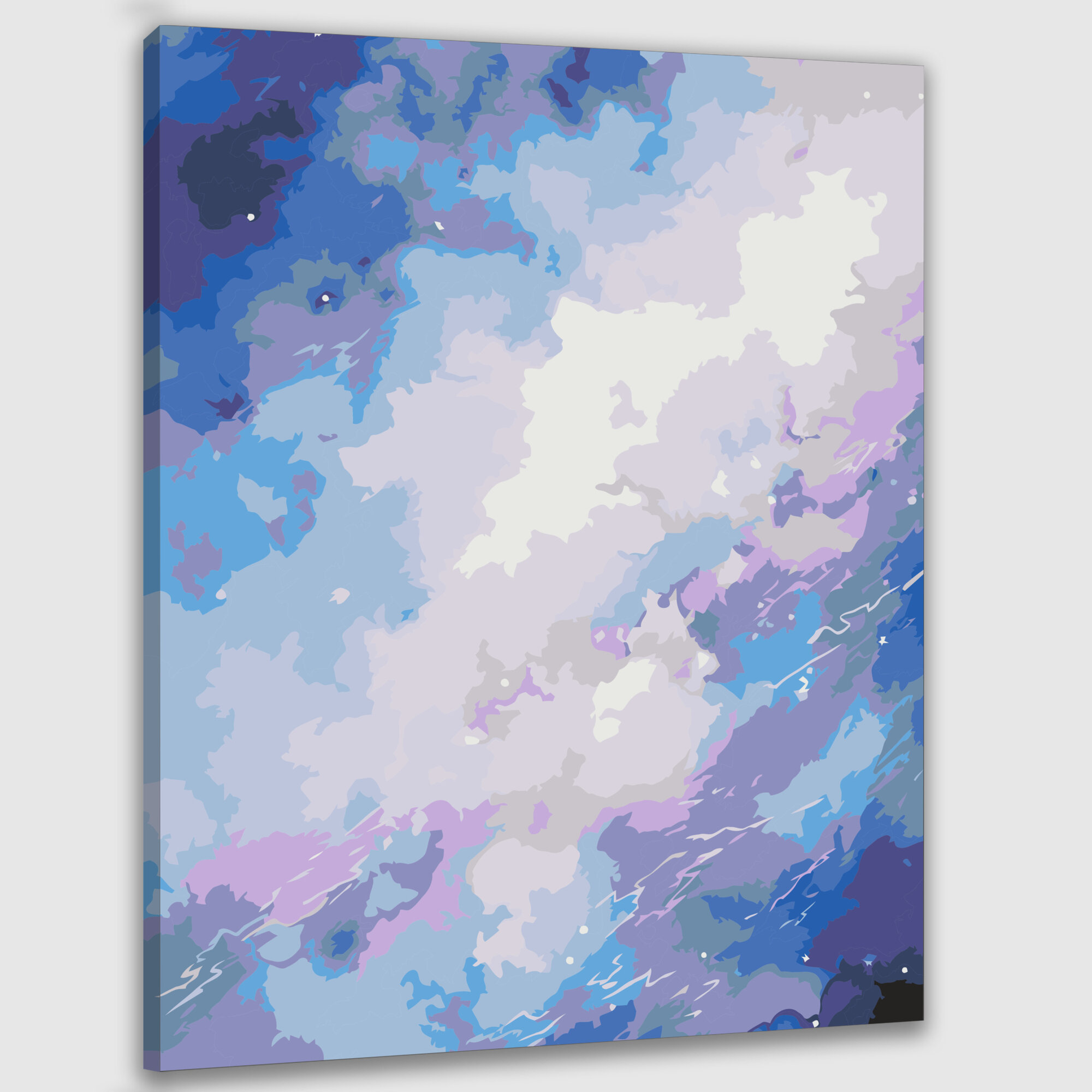 Картина по номерам 40x50 см, акварельная картина, космический пейзаж, галактики, туманности, звезды, небо, цвета