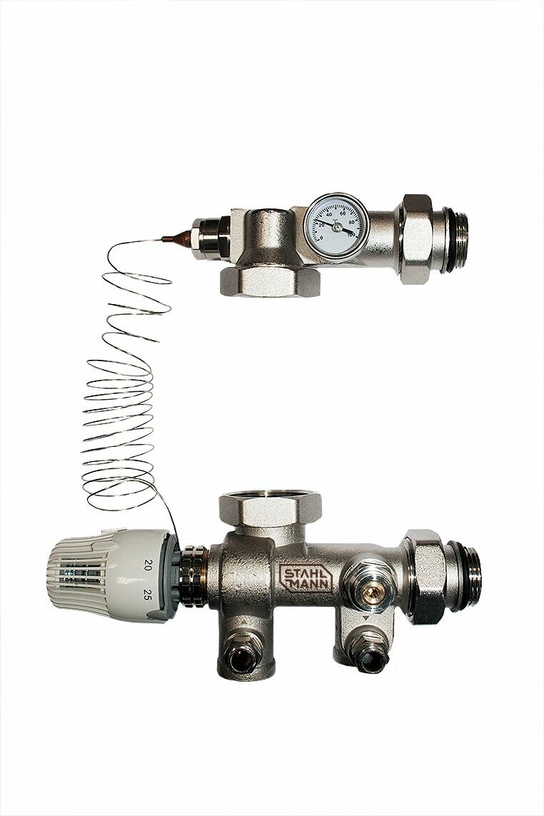 Смесительный узел Stahlmann для теплого пола, нержавеющая сталь.
