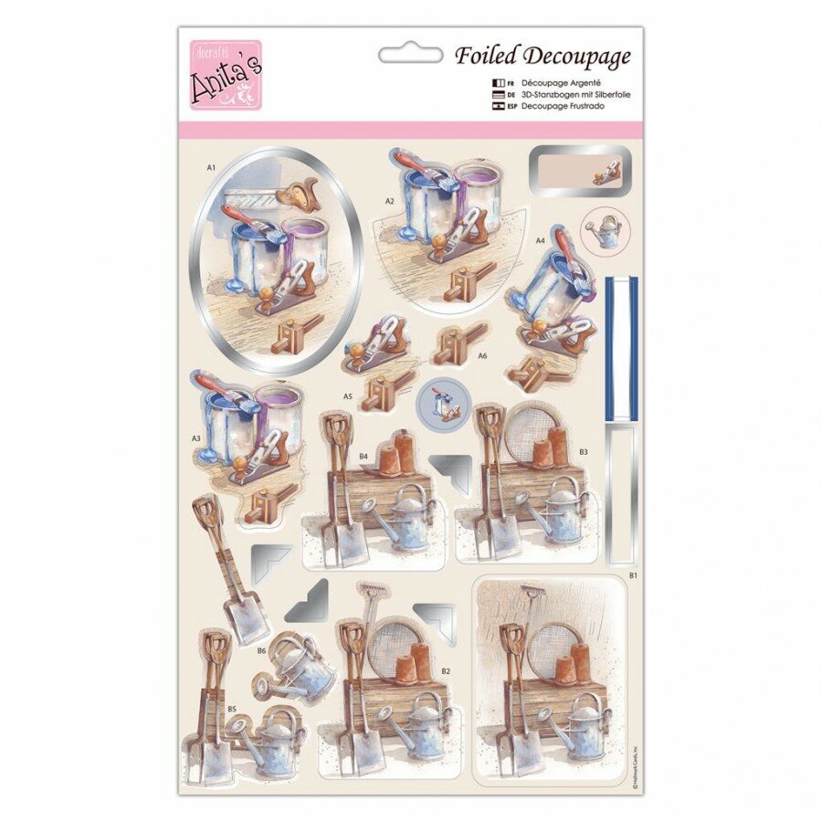 Бумага фольгированная с высечкой для создания объемных композиций (Папертоль) Будни садовника А4 (21,0 х 29,7 см) DOCRAFTS ANT169792