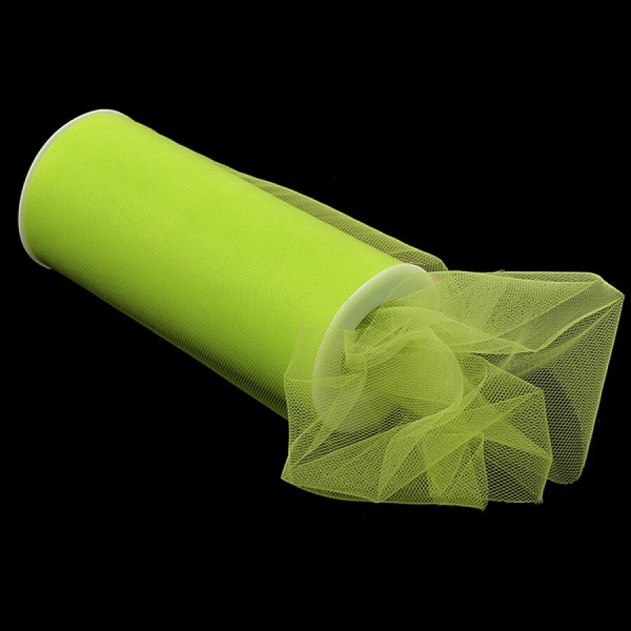 Фатин средней жесткости в шпульках,100% нейлон, TBY.C шир.150мм цв.25 салатовый уп.22.86м