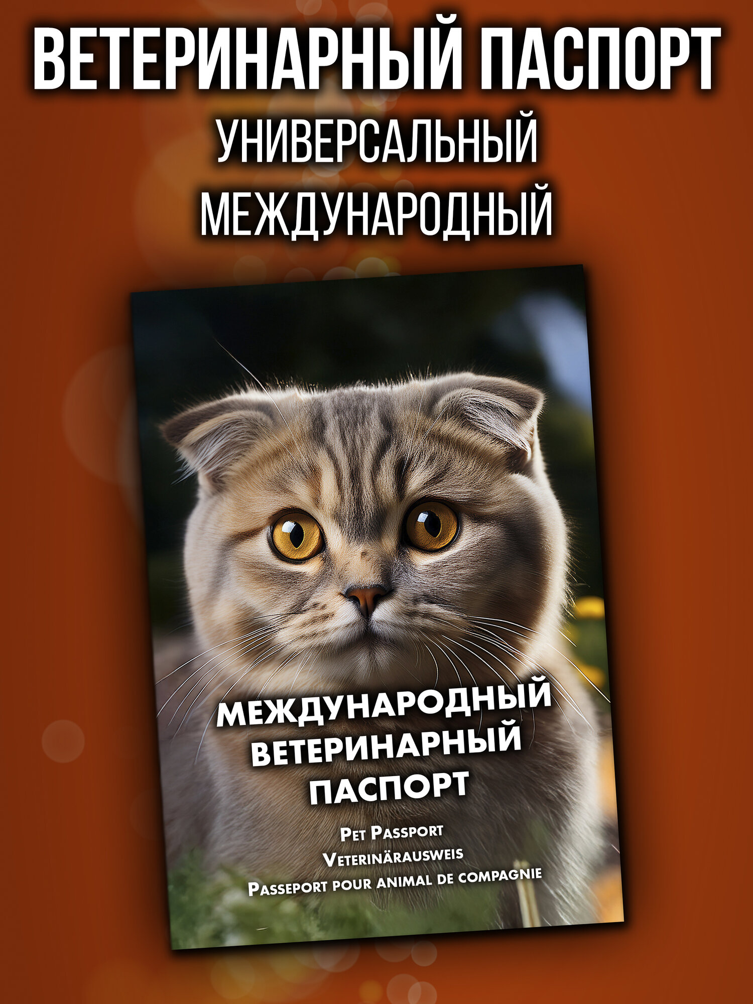 Ветеринарный паспорт для кошек, собак и любых других домашних животных, международный
