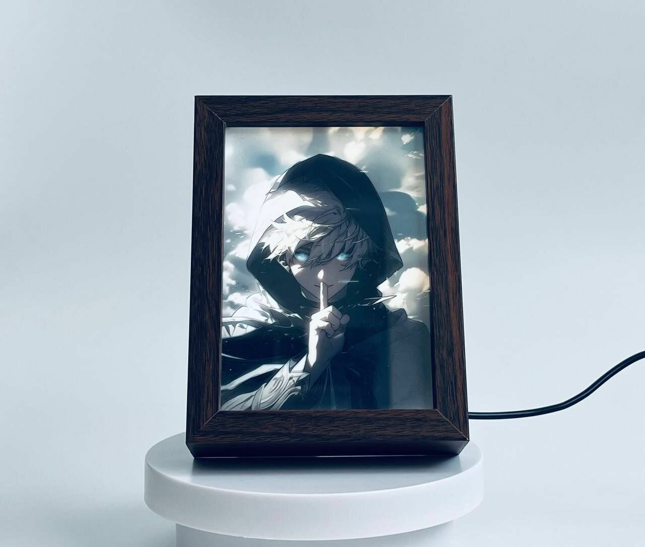 Ночник светильник картина в рамке из аниме Магическая битва (Jujutsu Kaisen) - Сатору Годзё (Satoru Gojo) тип 1