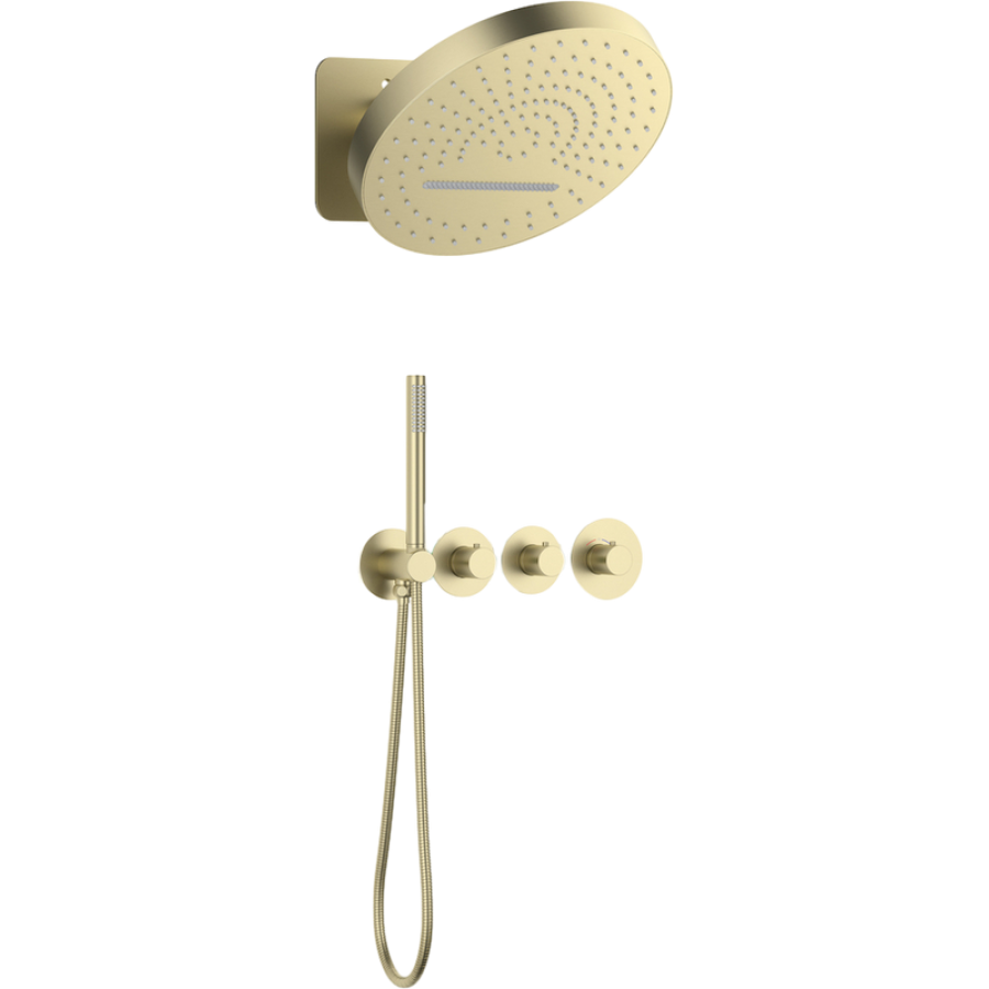 Душевой комплект Timo Saona SX-2329/17SM С внутренней частью, с термостатом, матовое золото