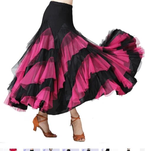 Женский танцевальный костюм Xsyyfast, юбка для бальных танцев, полиэстер Розовый, 3
