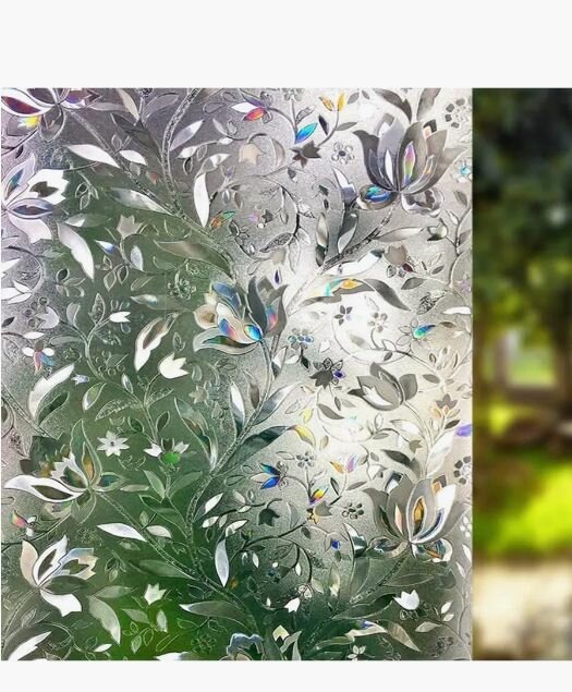 Бесклеевой самоклеящийся витраж 60 см х 1 метр, пленка для декорирования окон