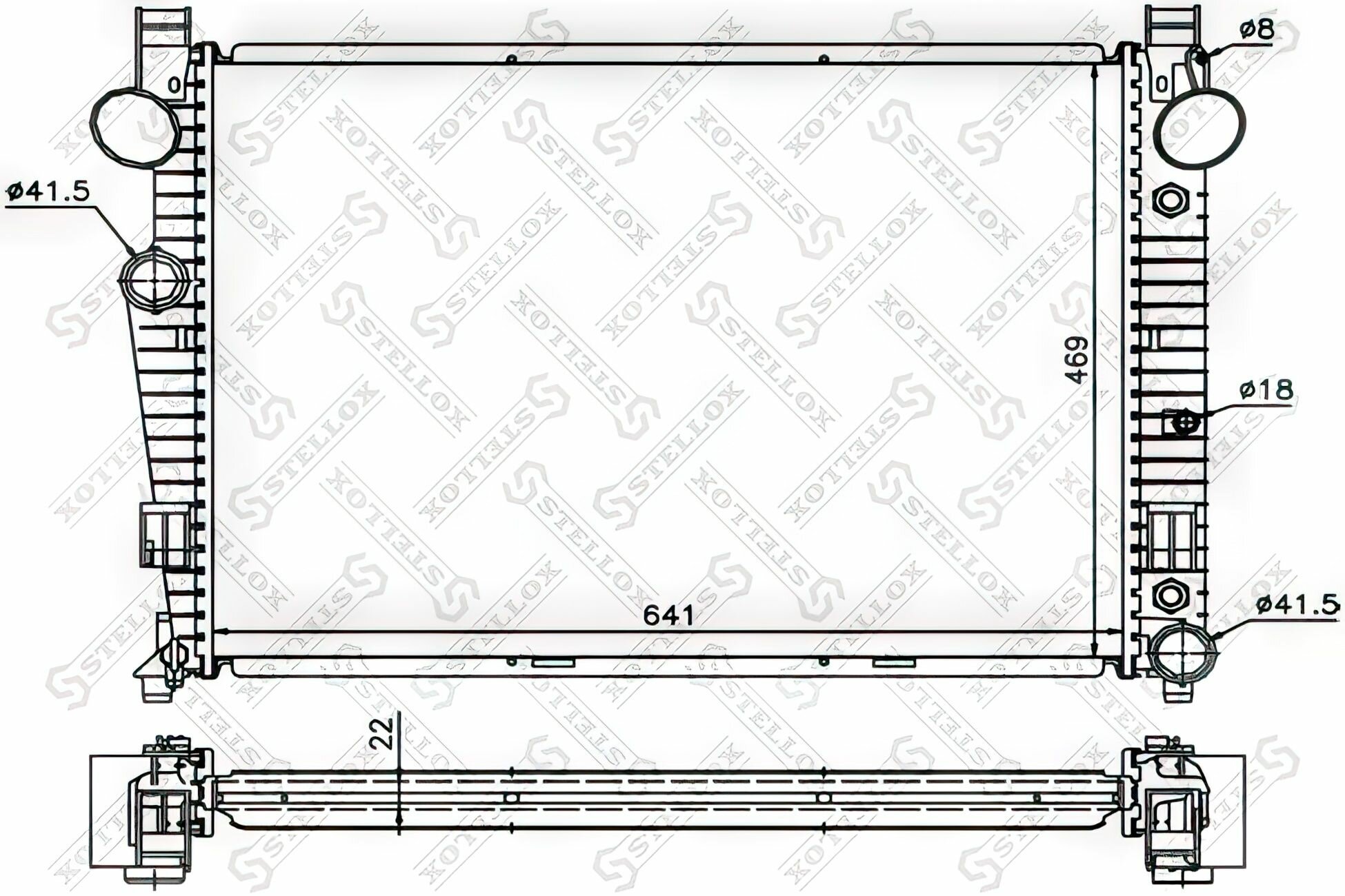 Радиатор охлаждения двигателя для Мерседес С-Класс 10-25928-SX STELLOX