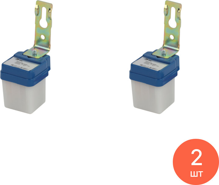 Фотореле ЭРА DF 301, в пластиковом корпусе настенный, белый, 240В 1300ВА, IP44 / электрика (комплект из 2 шт)