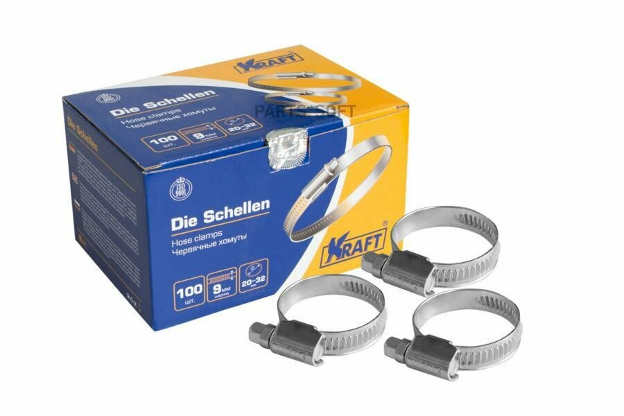 KRAFT KT880204 Хомут червячный 20-32 мм