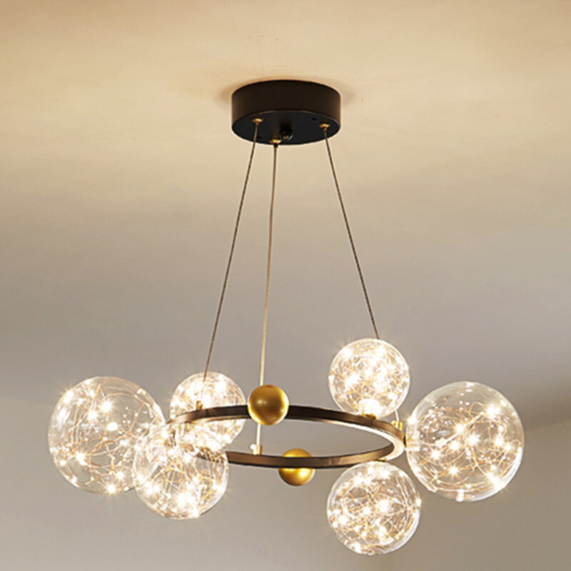 Современная стильная декоративная стеклянная люстра-шар