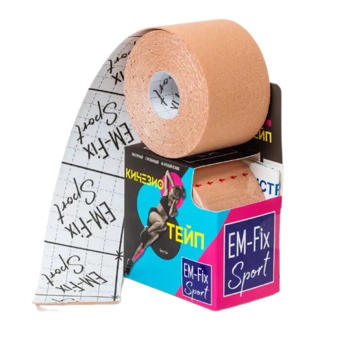 Кинезио-тейп EМ-Fix Sport усиленной фиксации бежевый 5 см х 5 м 1 шт