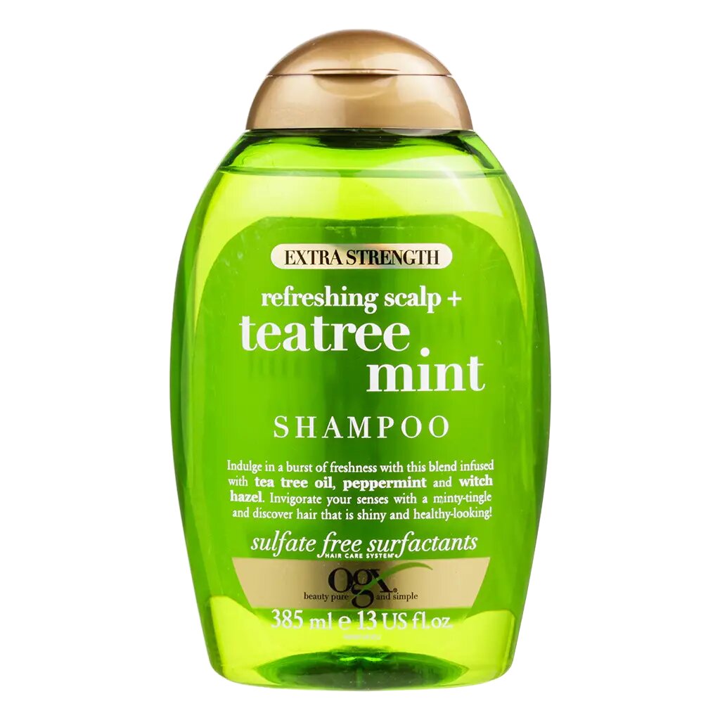 OGX Освежающий шампунь для кожи головы с маслом Чайного дерева и мятой Extra Strength Refreshing Scalp+Teatree Mint Shampoo 385 мл 1 шт