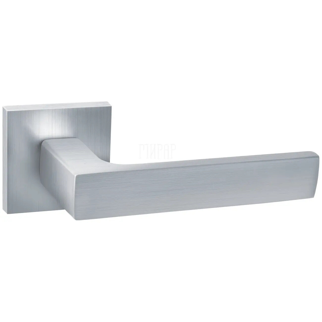 Дверная ручка на круглой розетке Fuaro (Фуаро) "TETRAGON" 170 mm матовый хром